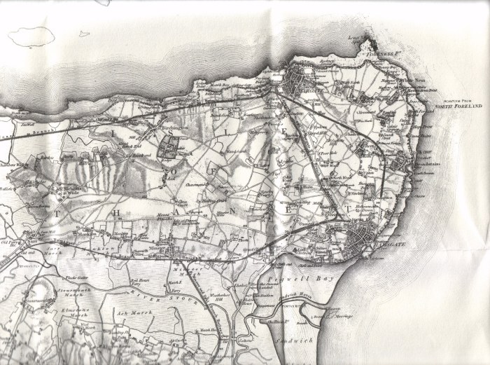 Map of Thanet in about 1863